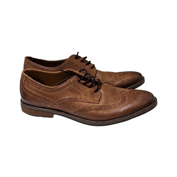 Structure | Shoes | Structured Mens Leather Seth Oxford Shoes Tan Size ...